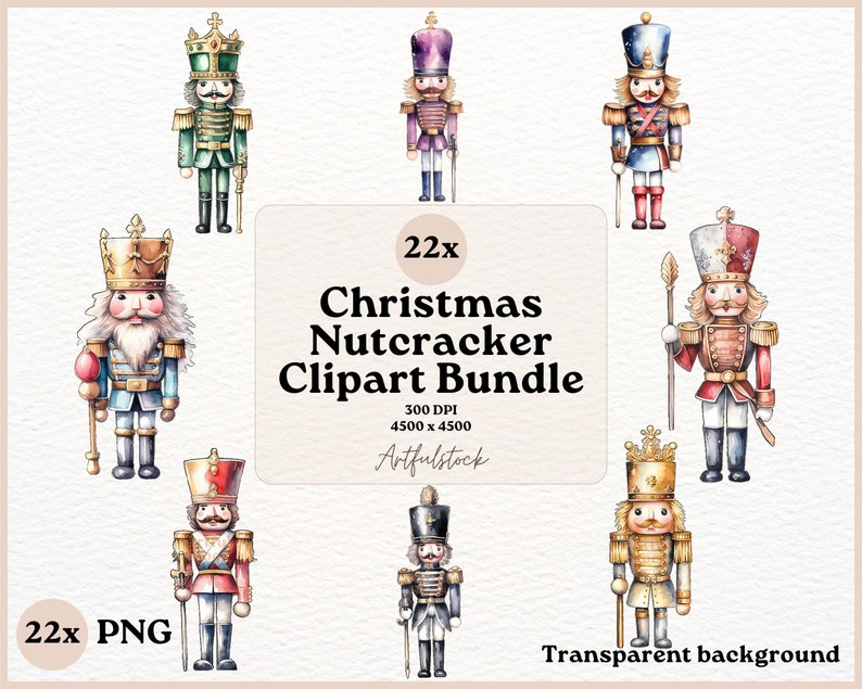 Christmas Nutcracker Clipart, Watercolor Clipart, Christmas Clipart ...