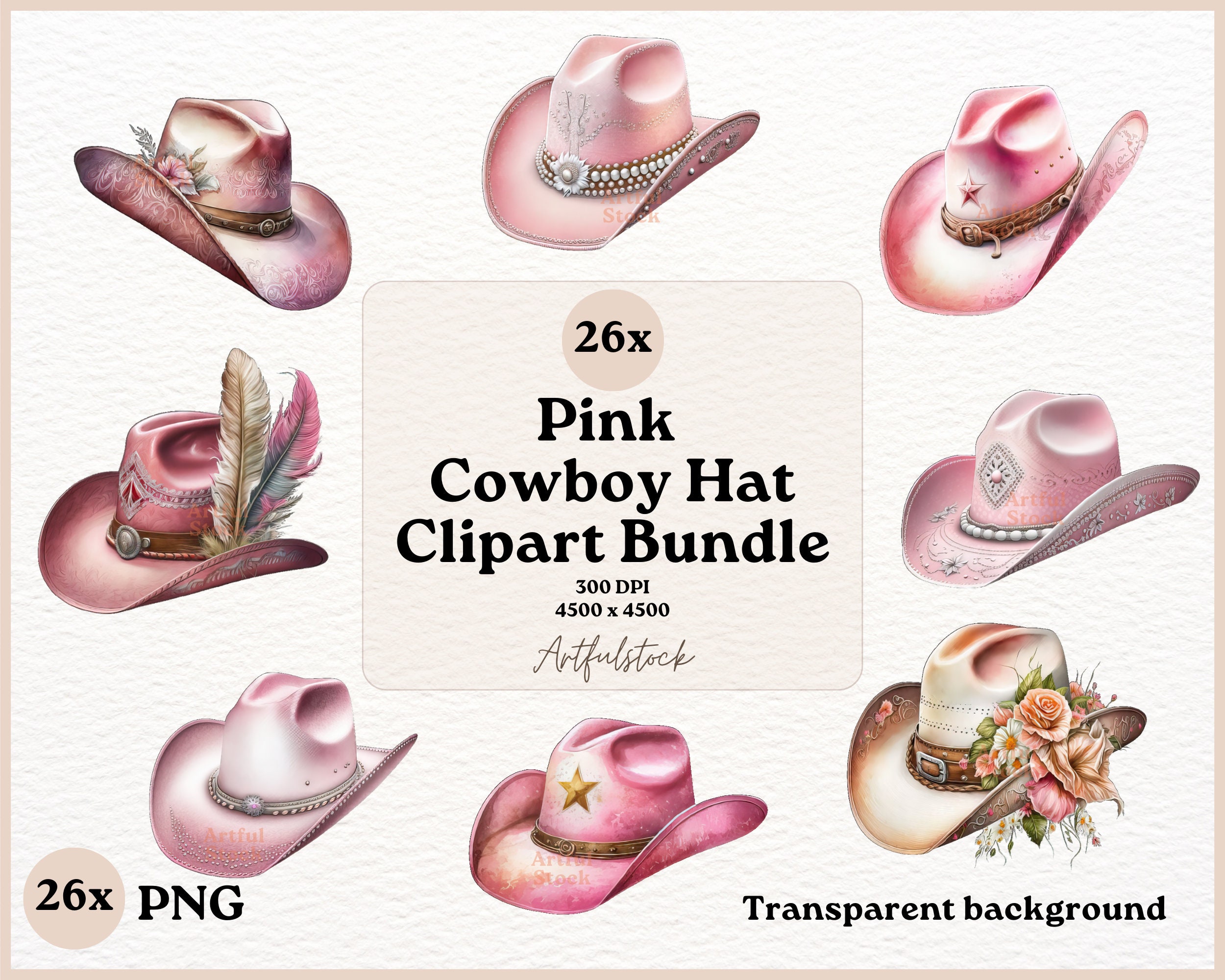 Pink Cowboy Hat Clipart, Cowgirl Hat Clipart, Cowboy Hat Clipart ...
