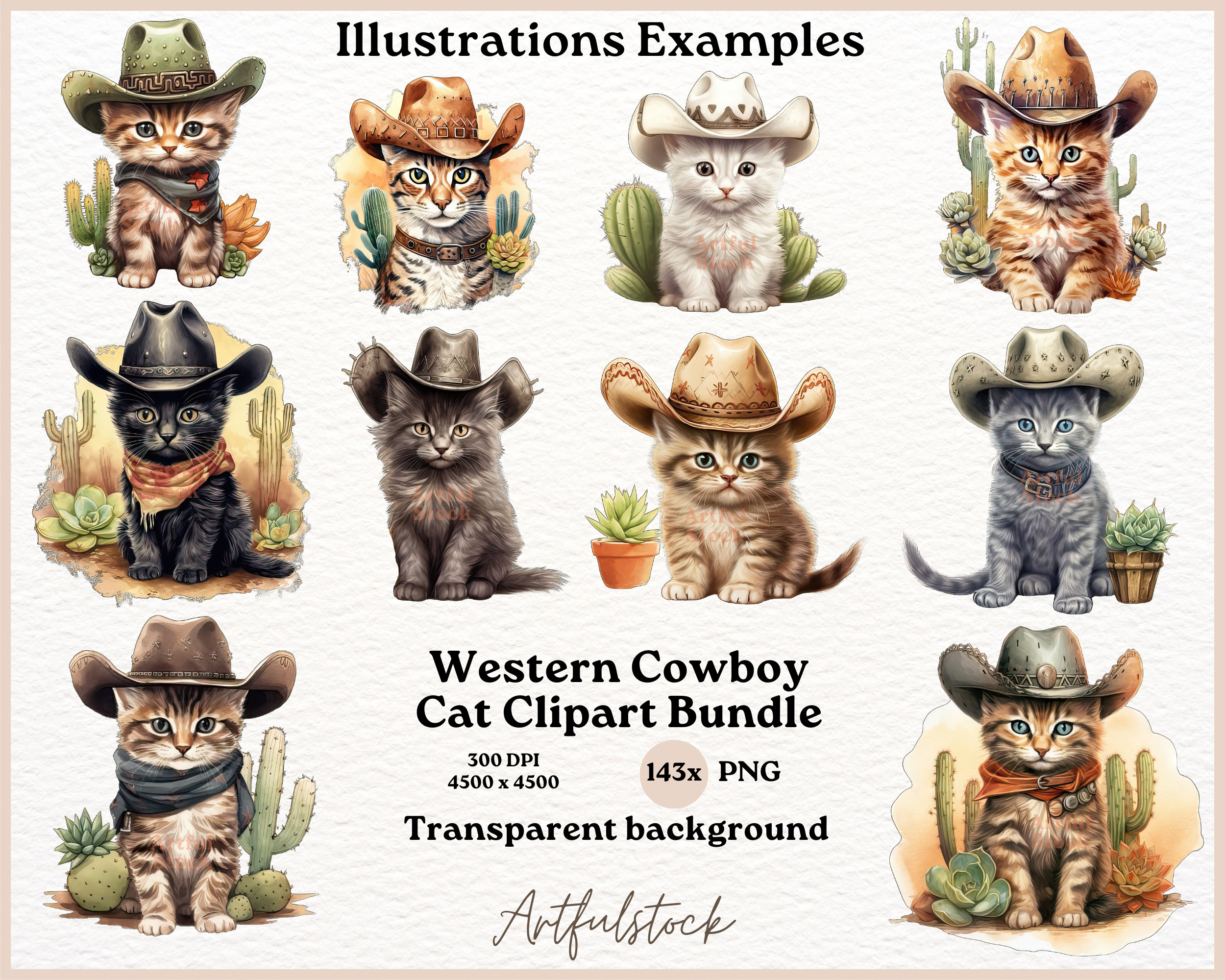 Western Cowboy Cat Clipart, PNG Western Clipart, Western Clipart ...