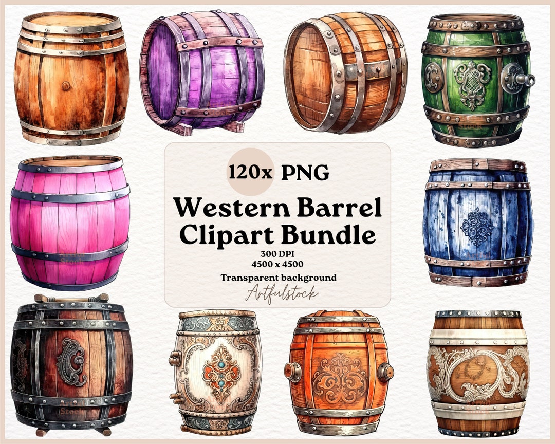 Western Barrel Clipart, Cowboy Clipart, Western Clipart PNG, Cowboy ...