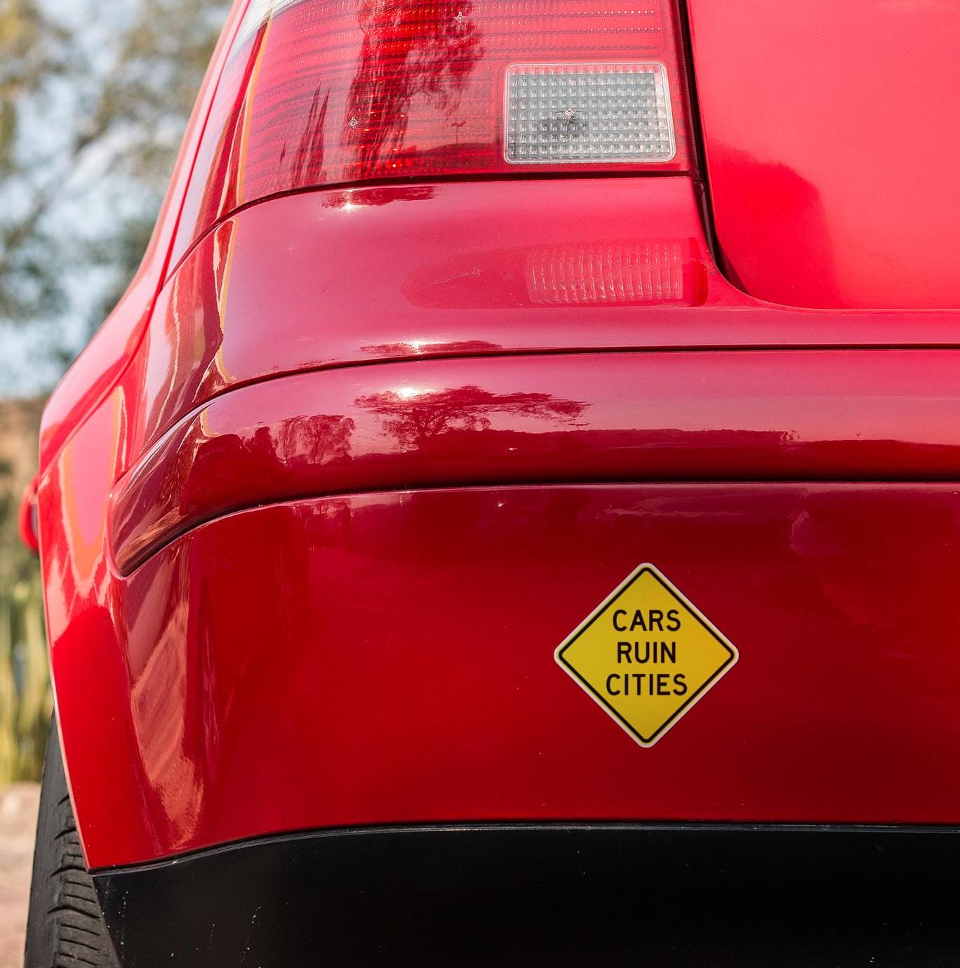 CARS RUIN CITIES Vinyl Warning Sign Sticker | Anti-car Environmental ...