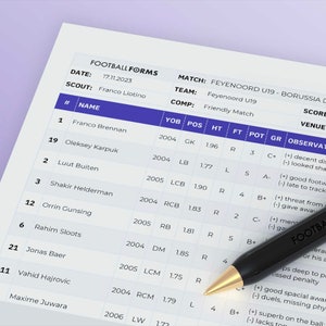 General Football Scouting Report Template - Basic Scout Report - Etsy