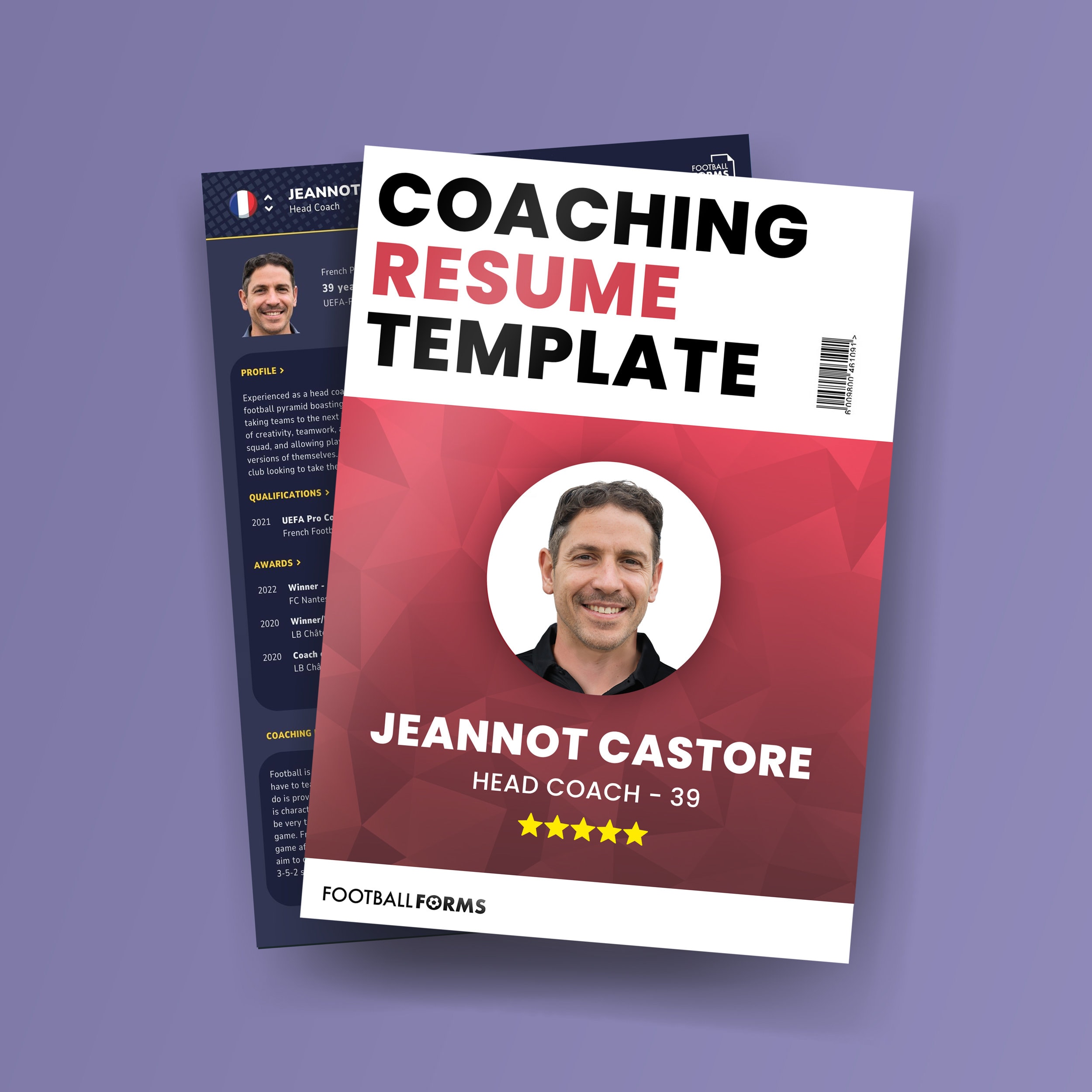Football Coaching Resume Template - Professional Coach CV - Etsy