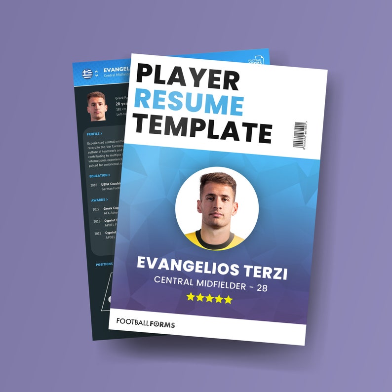Football Player Resume Template - Pro CV Template for Athletes - Etsy