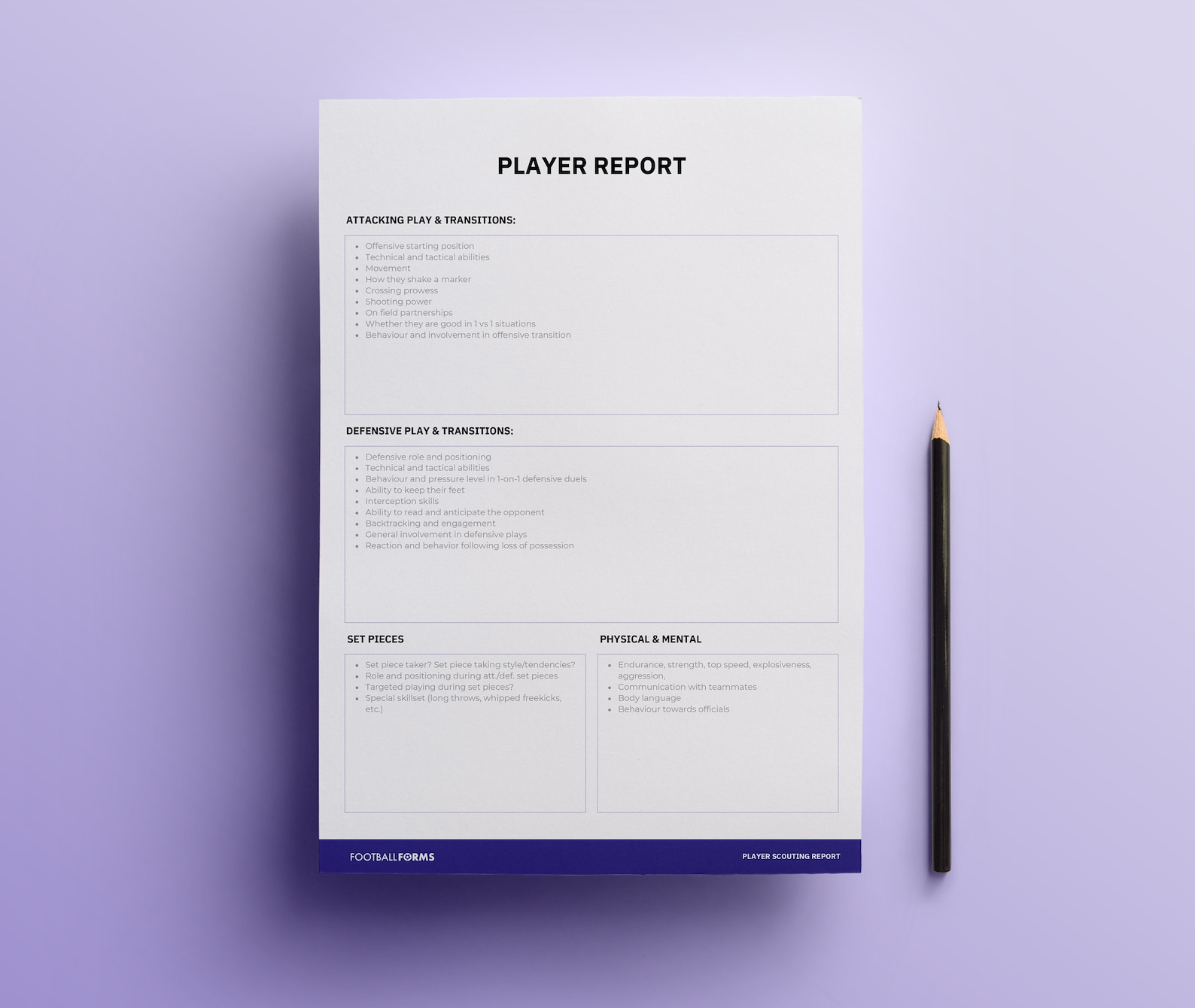 Individual Football Player Scouting Report Template - Advanced ...