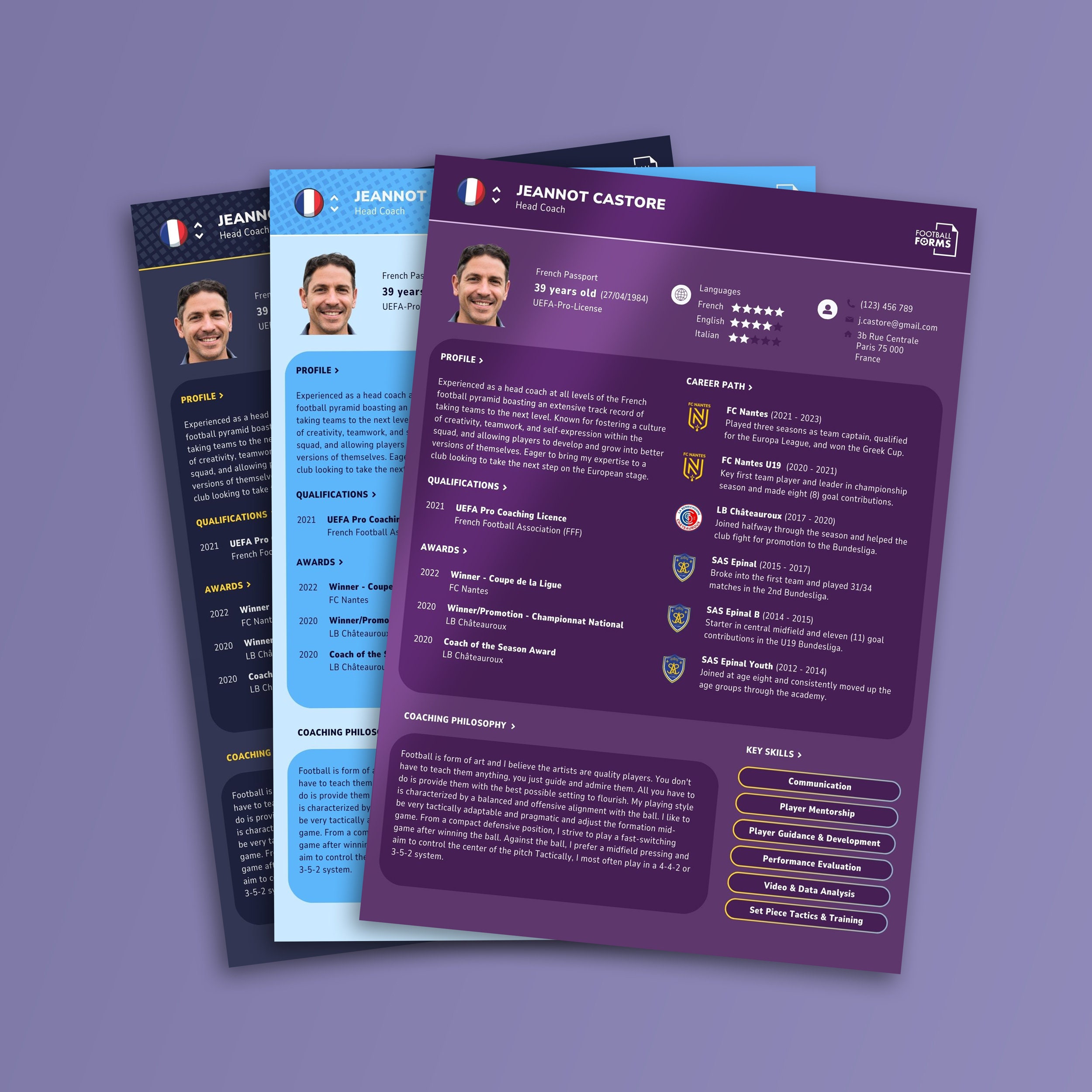Football Coaching Resume Template - Professional Coach CV - Etsy