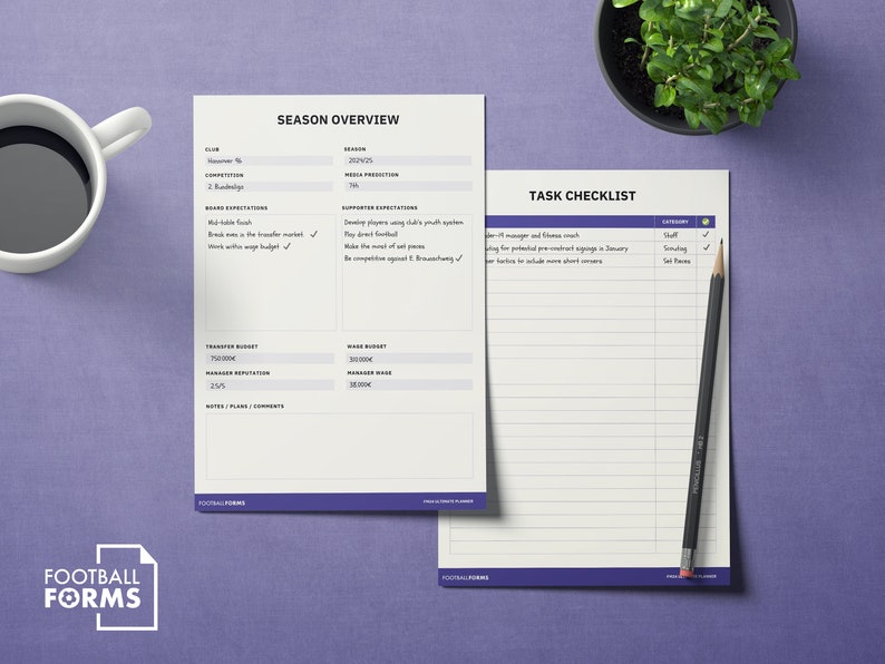 FM26 Planner: Ultimate Football Manager Template (print + Digital) - Etsy