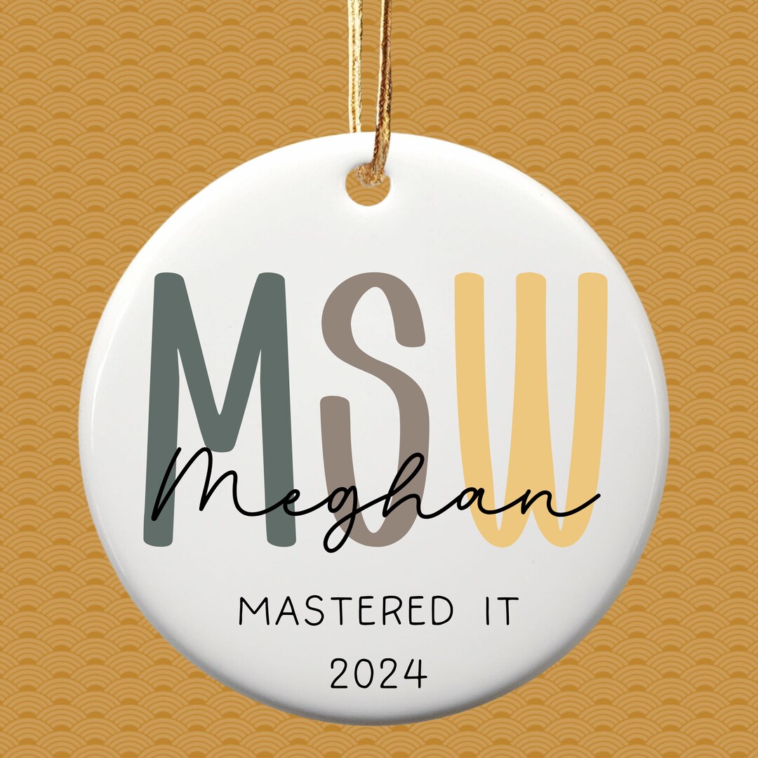 PERSONALIZED MASTERS of SOCIAL Work Bachelor Degree Graduation Ornament ...