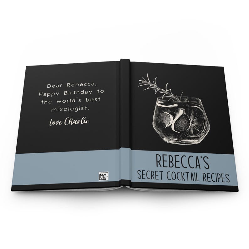 PERSONALIZED COCKTAIL RECIPE Book, Custom Cocktail Book, Mixologist ...