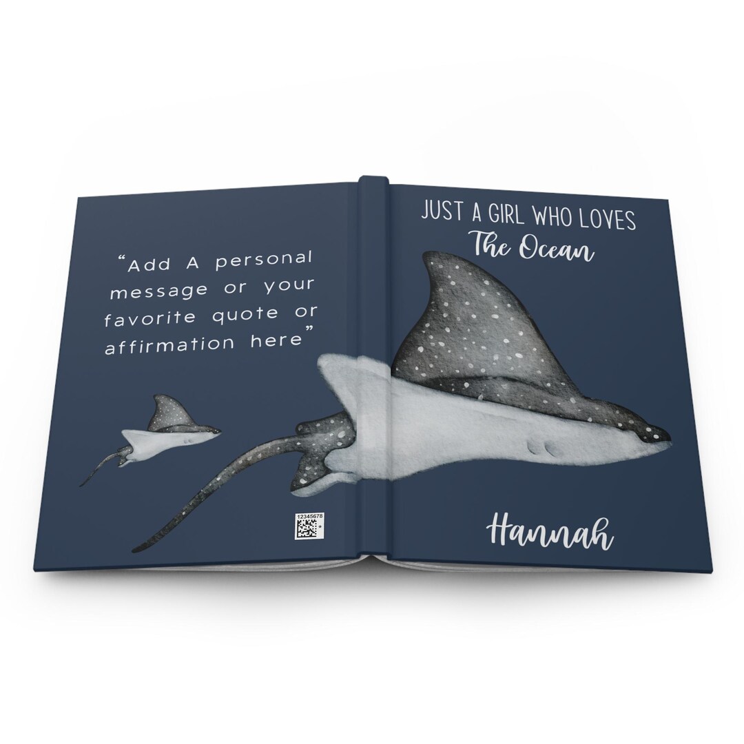 PERSONALIZED MARINE BIOLOGY Journal Notebook, Custom Manta Ray Lover ...