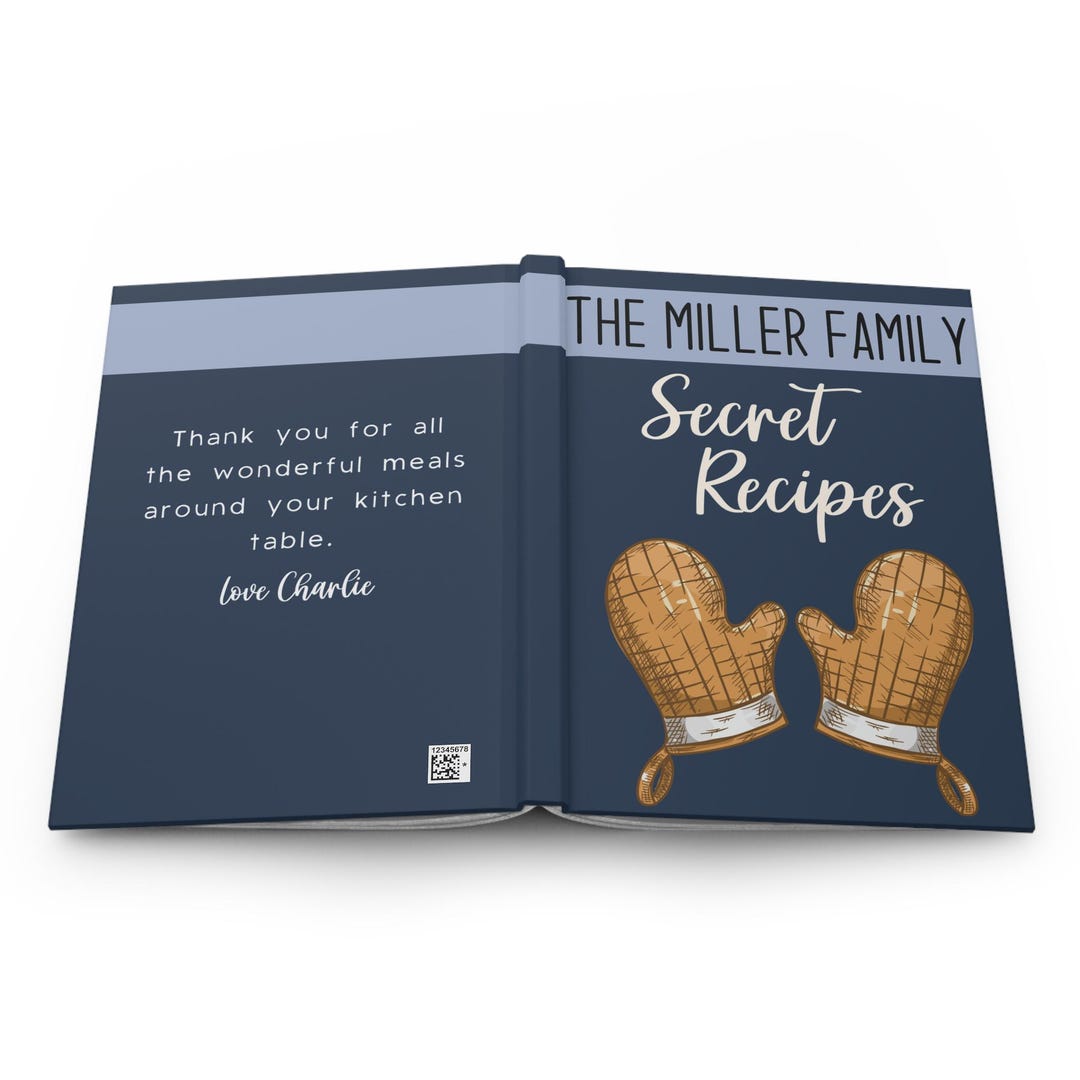 PERSONALIZED RECIPE BOOK, Customized Blank Recipe Book, Family Recipe ...