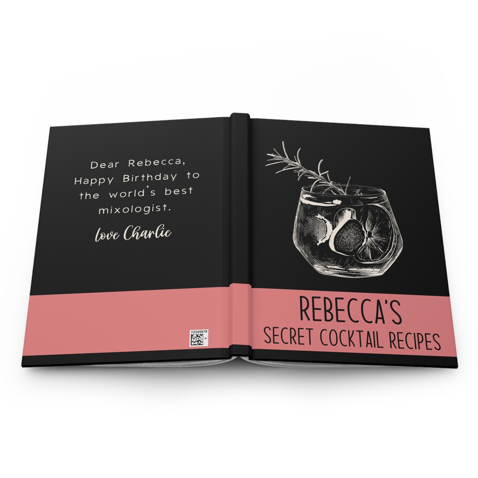 PERSONALIZED COCKTAIL RECIPE Book, Custom Cocktail Book, Mixologist ...