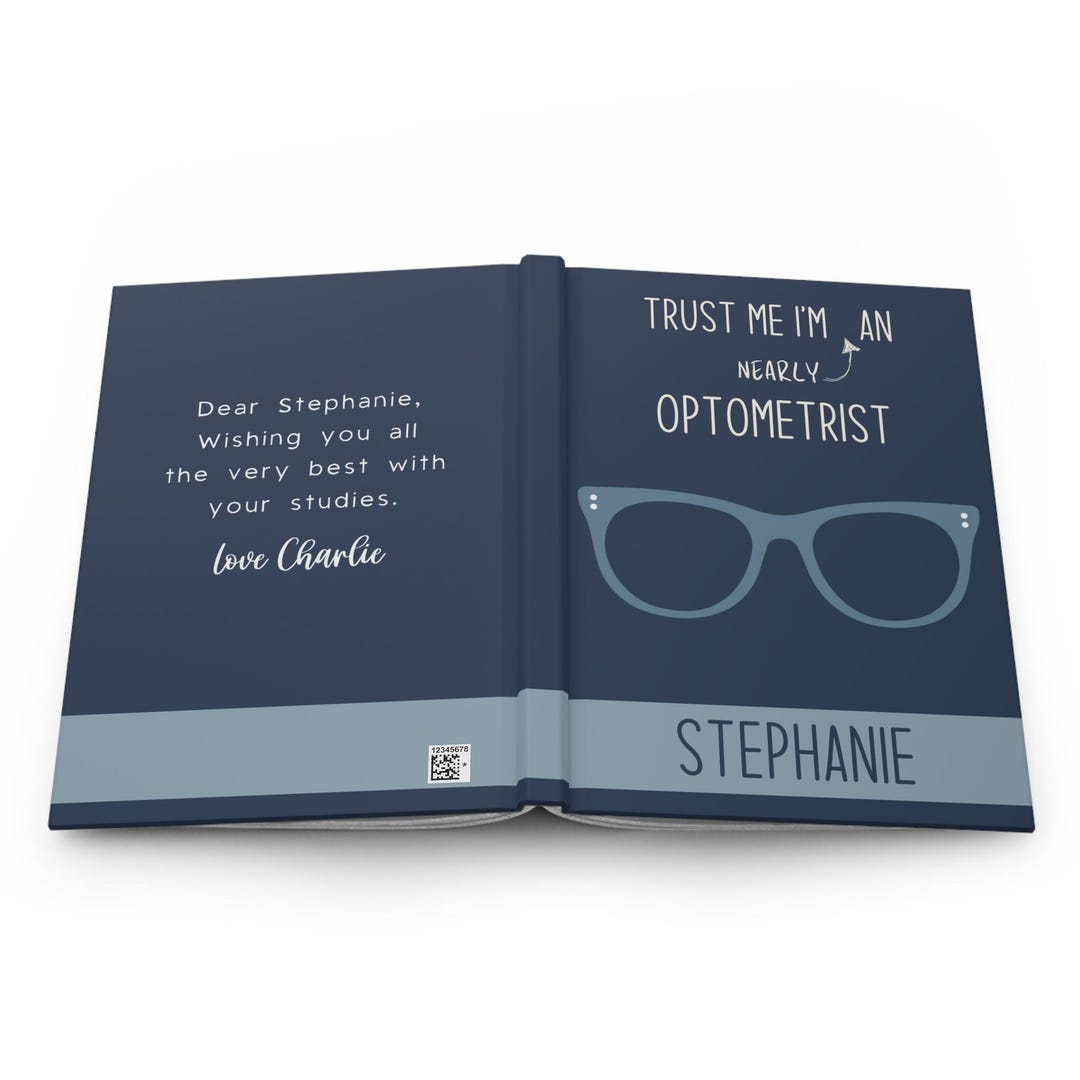 PERSONALIZED OPTOMETRY GRADUATION Journal Notebook, Custom Optometrist ...