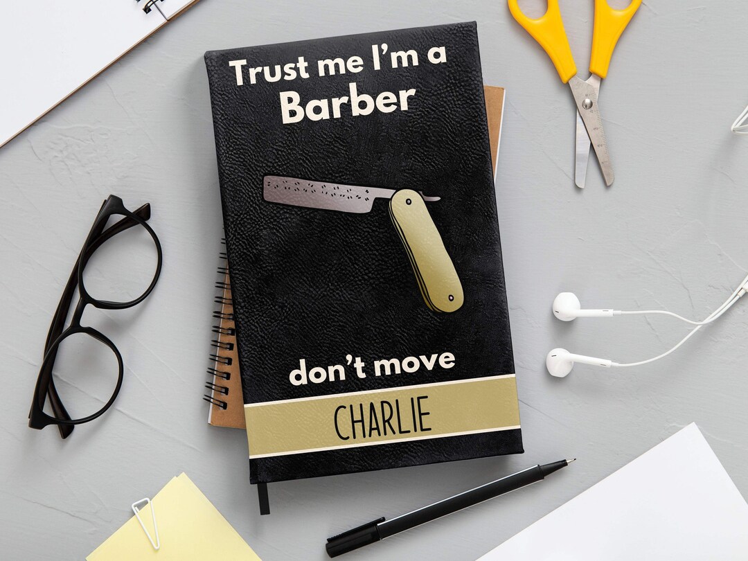 PERSONALIZED BARBER JOURNAL, Custom Barber Notepad, Barbers Apprentice ...