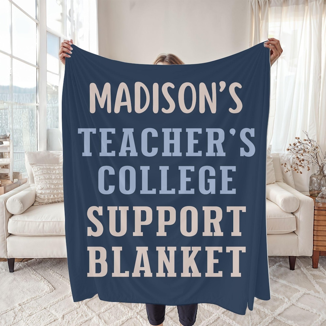 Personalized Teacher's College Throw Blanket - Student Teacher Gift ...