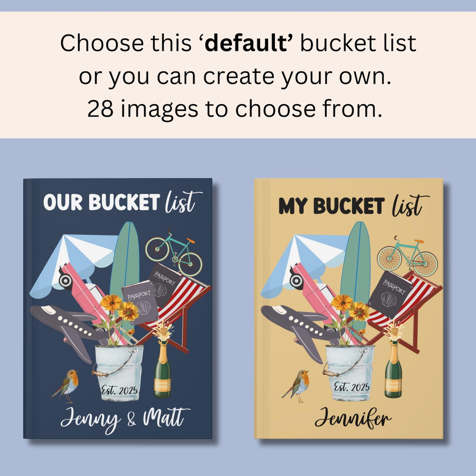 PERSONALIZED BUCKET LIST Book Journal Notebook, Custom Bucket List ...