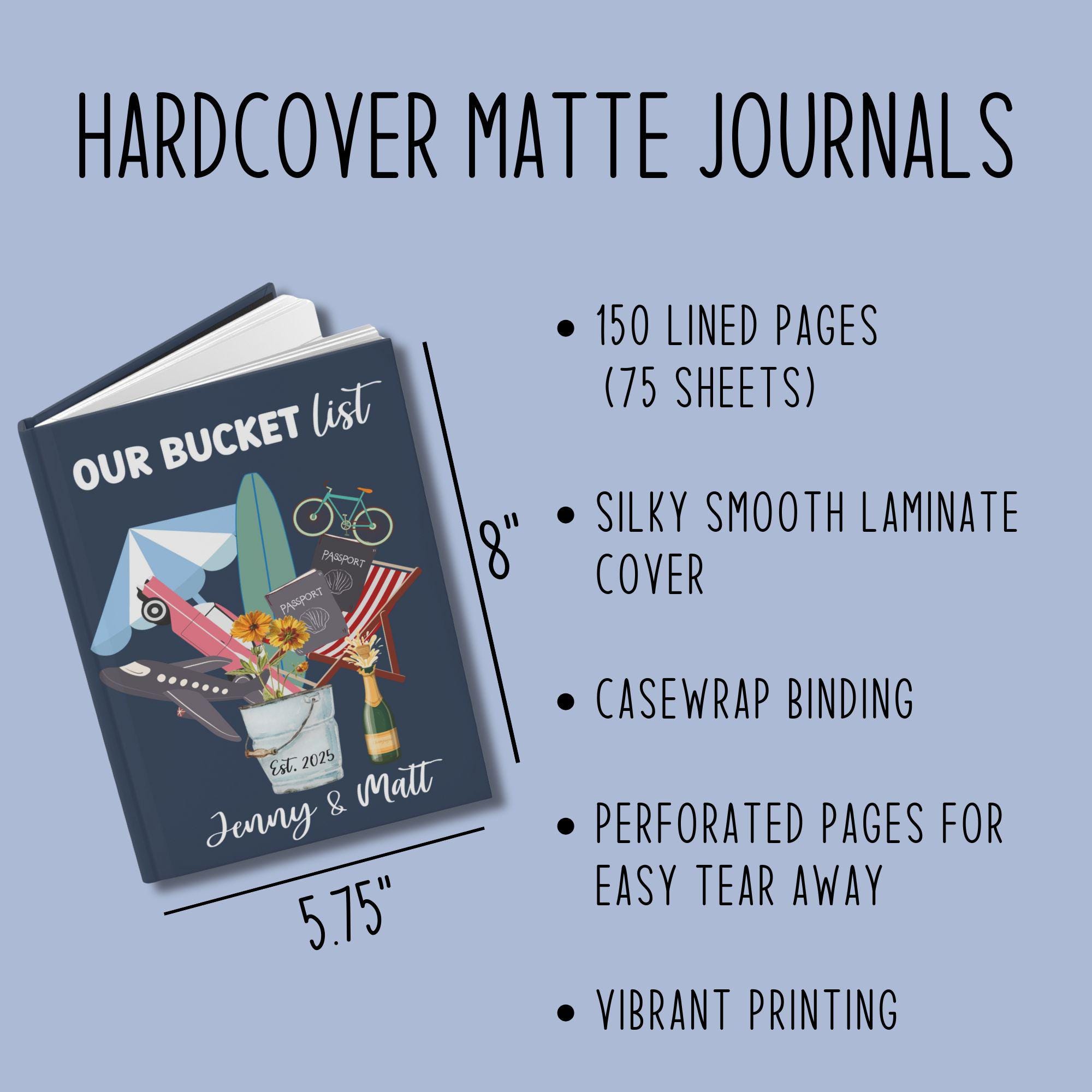 PERSONALIZED BUCKET LIST Book Journal Notebook, Custom Bucket List ...