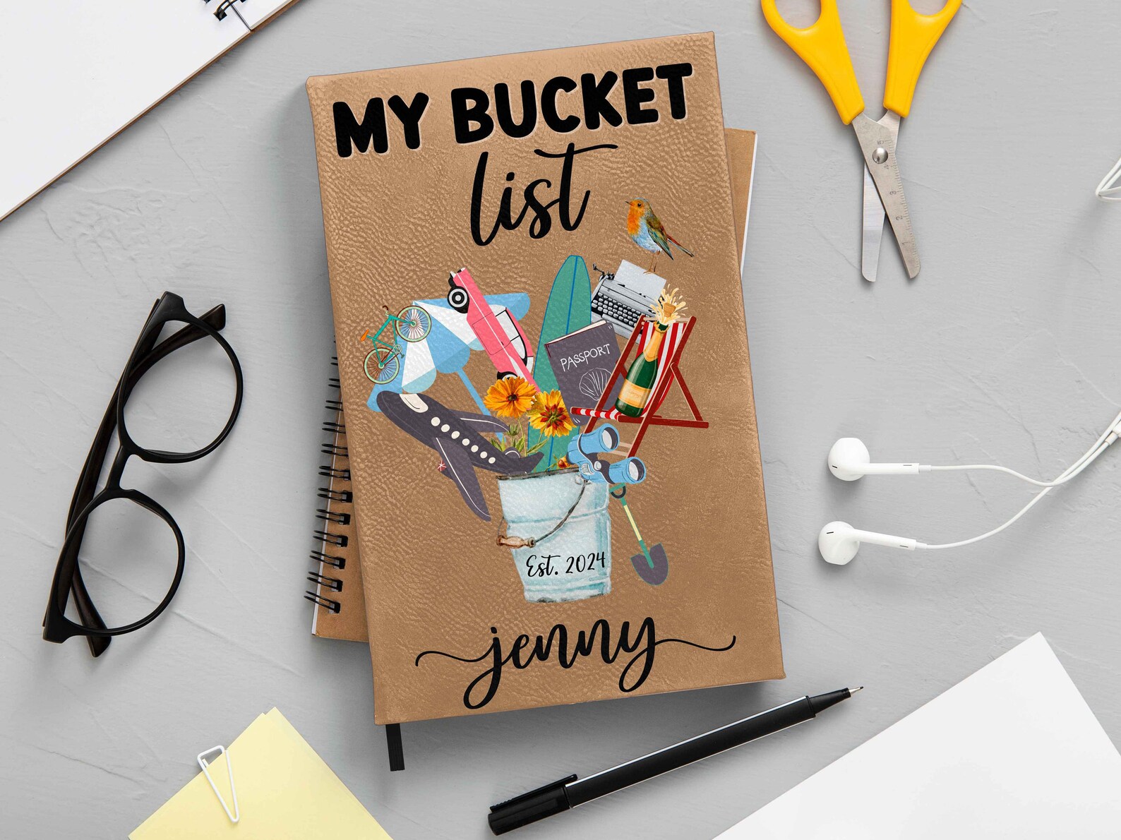 PERSONALIZED BUCKET LIST Book Journal Notebook, Custom Bucket List ...