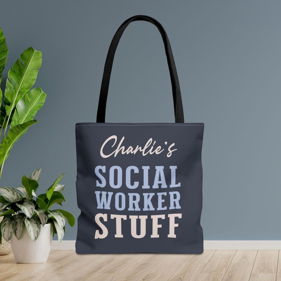 PERSONALIZED SOCIAL WORKER Graduation Tote Laptop Book Bag, Customized ...