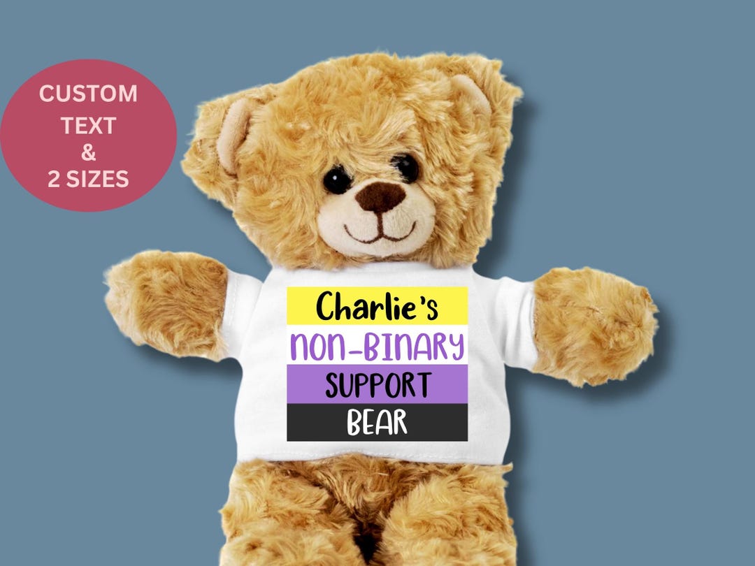 Personalized Non Binary Nonbinary Support Teddy Bear, Stuffed Animal ...