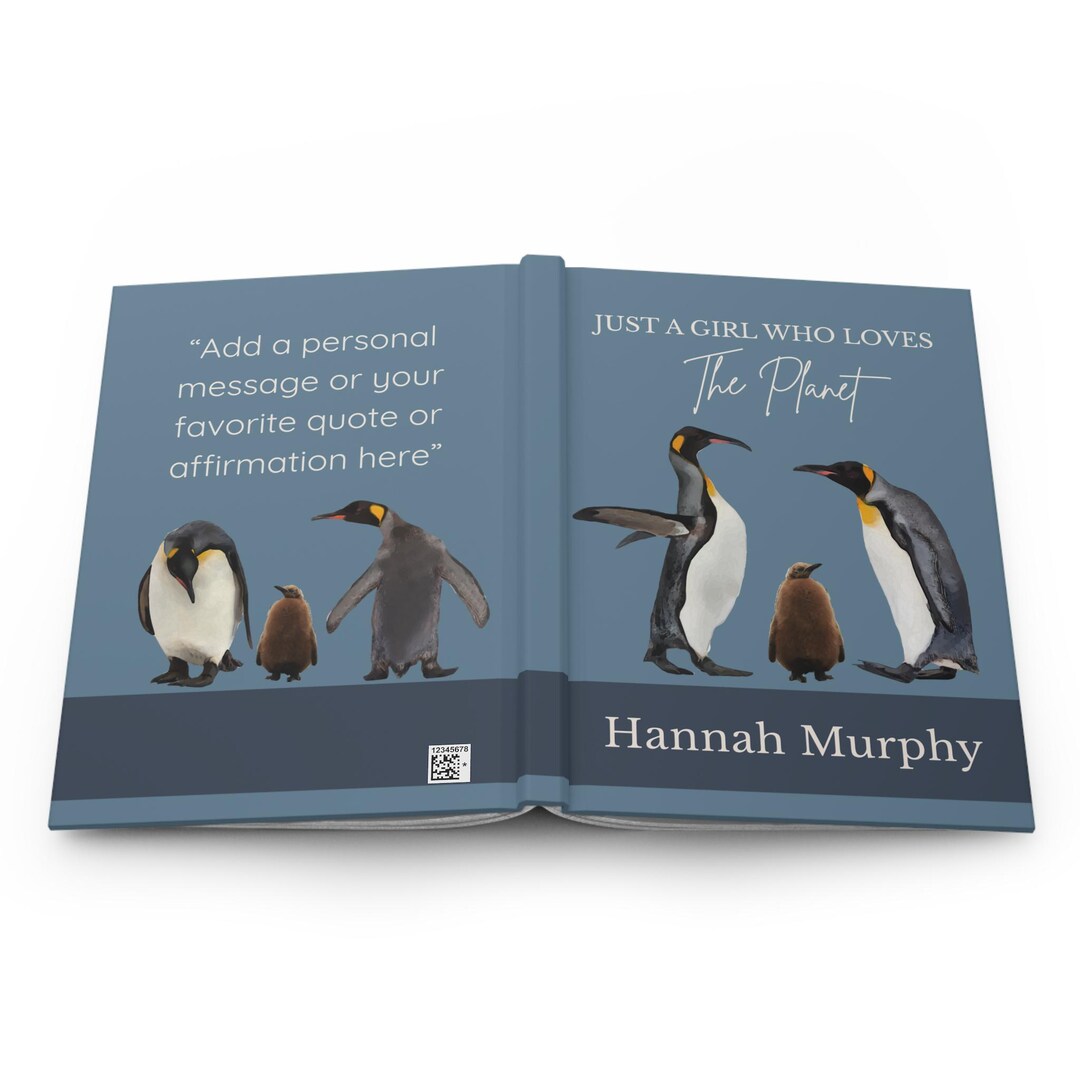 Personalized King Penguin Journal Hardback Notebook for Students ...