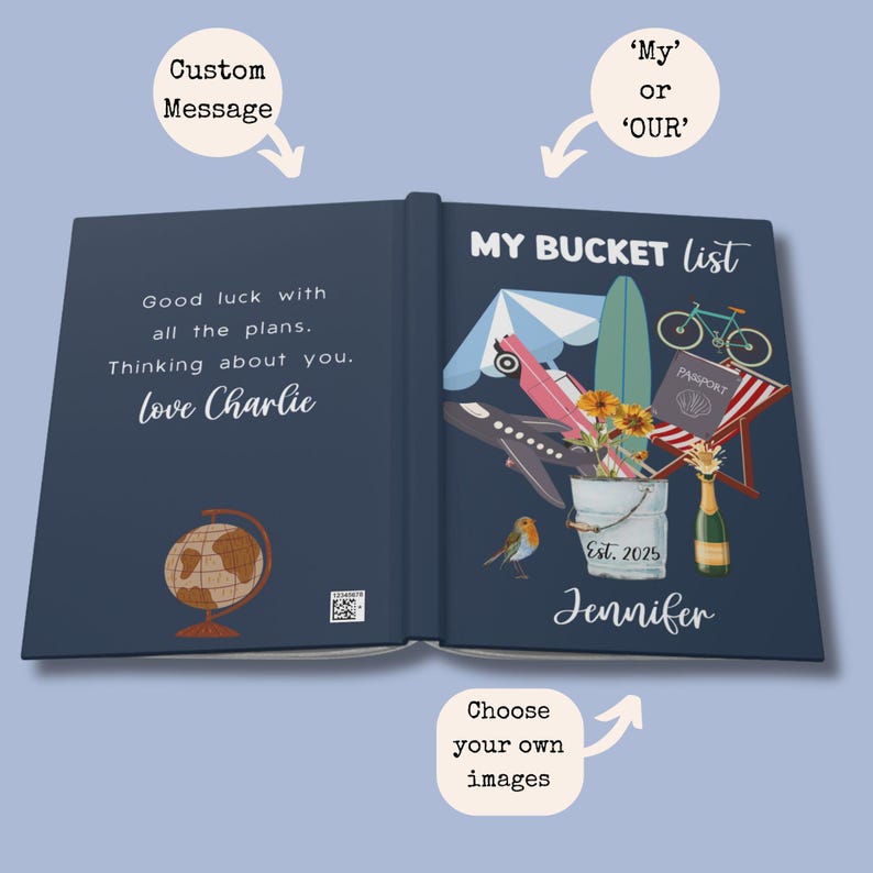 PERSONALIZED BUCKET LIST Book Journal Notebook, Custom Bucket List ...