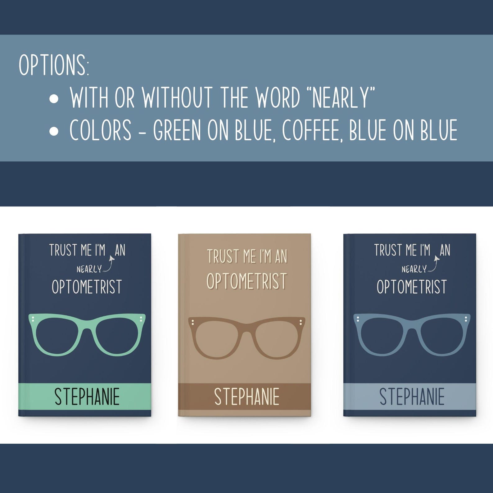 PERSONALIZED OPTOMETRY GRADUATION Journal Notebook, Custom Optometrist ...