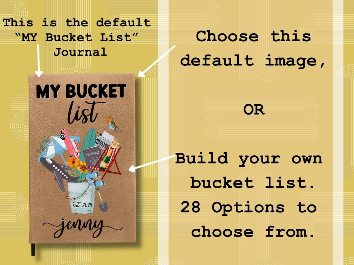 PERSONALIZED BUCKET LIST Book Journal Notebook, Custom Bucket List ...