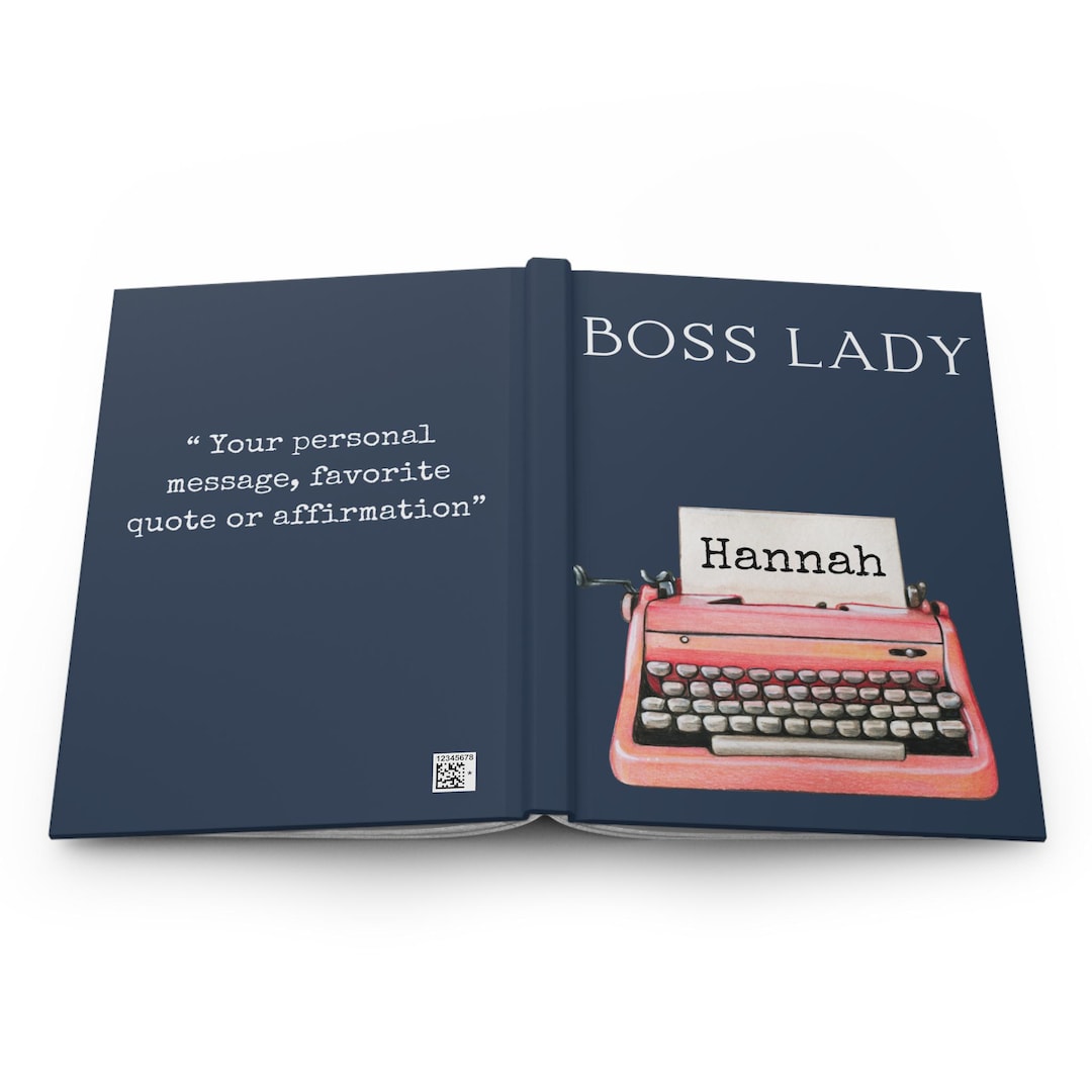 PERSONALIZED BOSS LADY Notebook Journal Hardcover, Retro Boss Diary ...