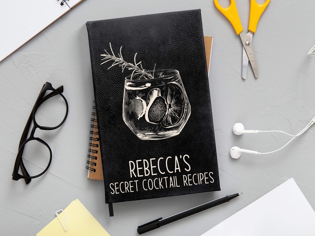 PERSONALIZED COCKTAIL RECIPE Book, Custom Cocktail Book, Mixologist ...