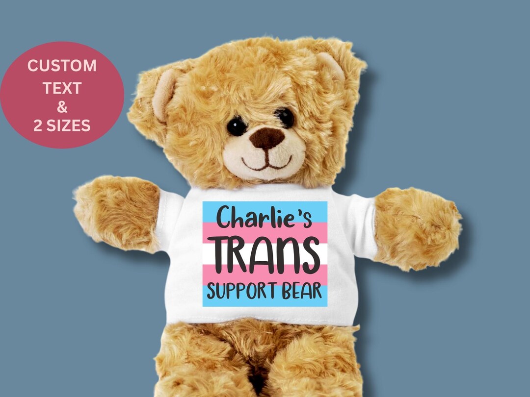 Personalized Transgender Teddy Bear, Trans Pride Plushie With Custom ...