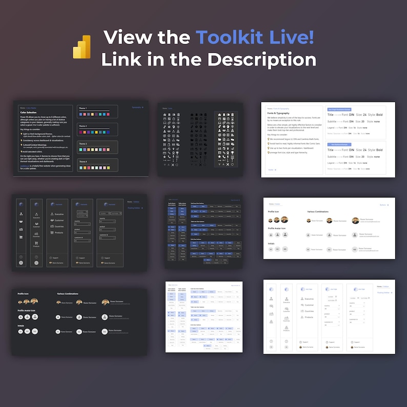 Power BI UX/UI Toolkit | Design Template - Etsy
