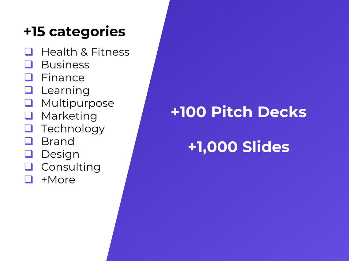 A +100 Pitch Deck Bundle. Pitch Deck - Powerpoint, Investor Pitch Deck ...