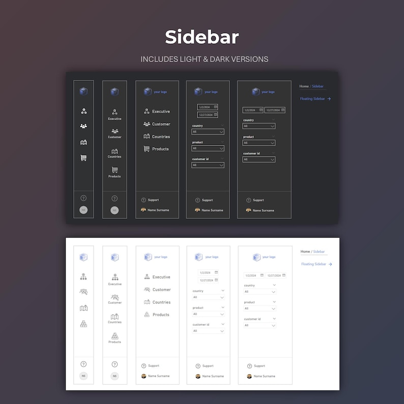 Power BI UX/UI Toolkit | Design Template - Etsy
