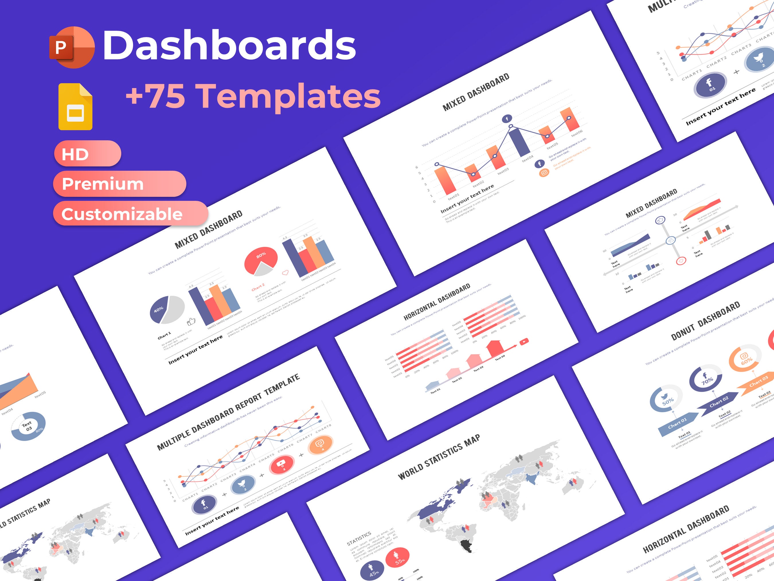 Dashboard Template Bundle 75 Dashboards to Choose From Google Slides ...