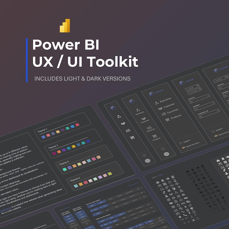 Power BI UX/UI Toolkit | Design Template - Etsy