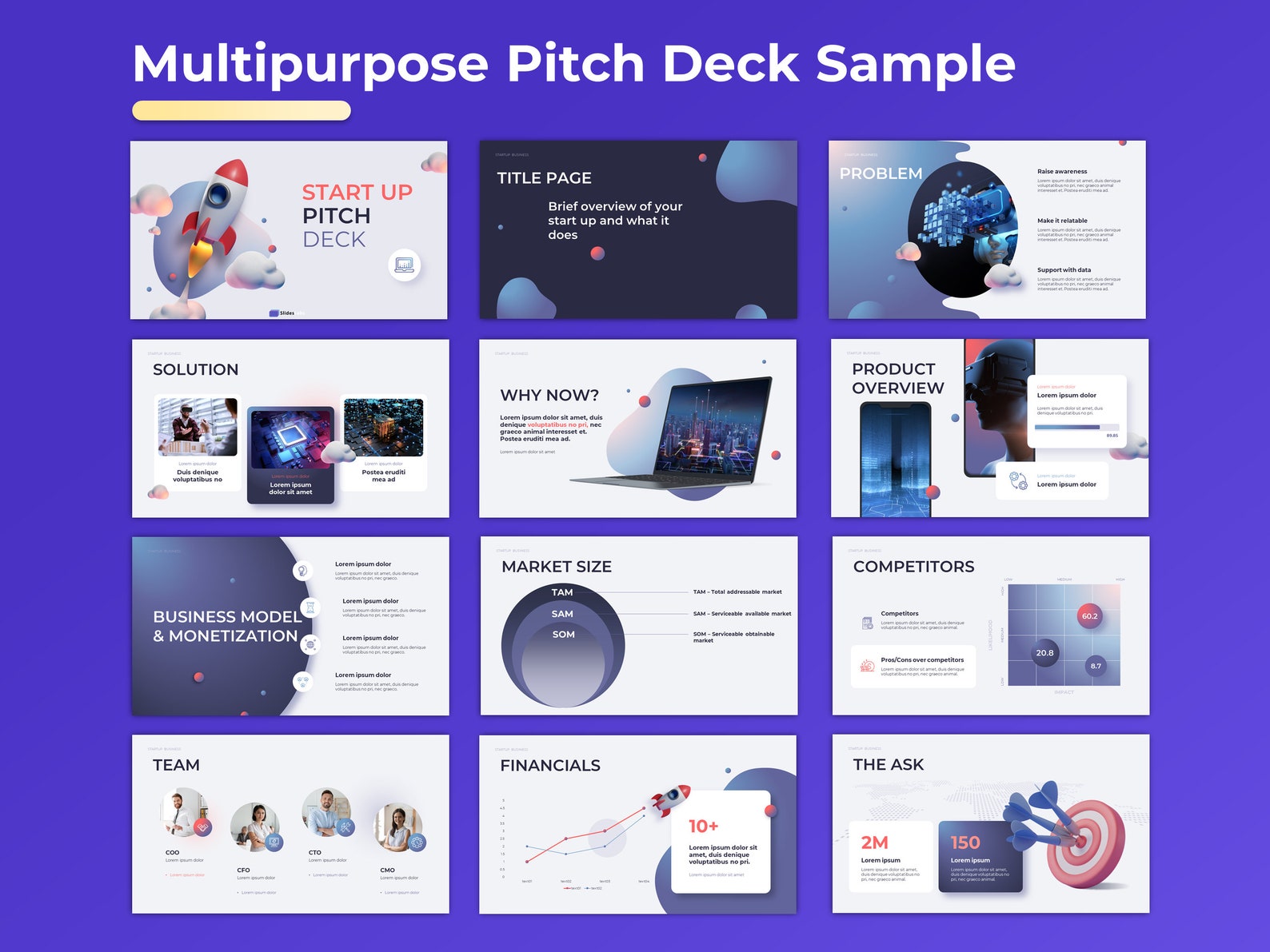 A +100 Pitch Deck Bundle. Pitch Deck - Powerpoint, Investor Pitch Deck ...