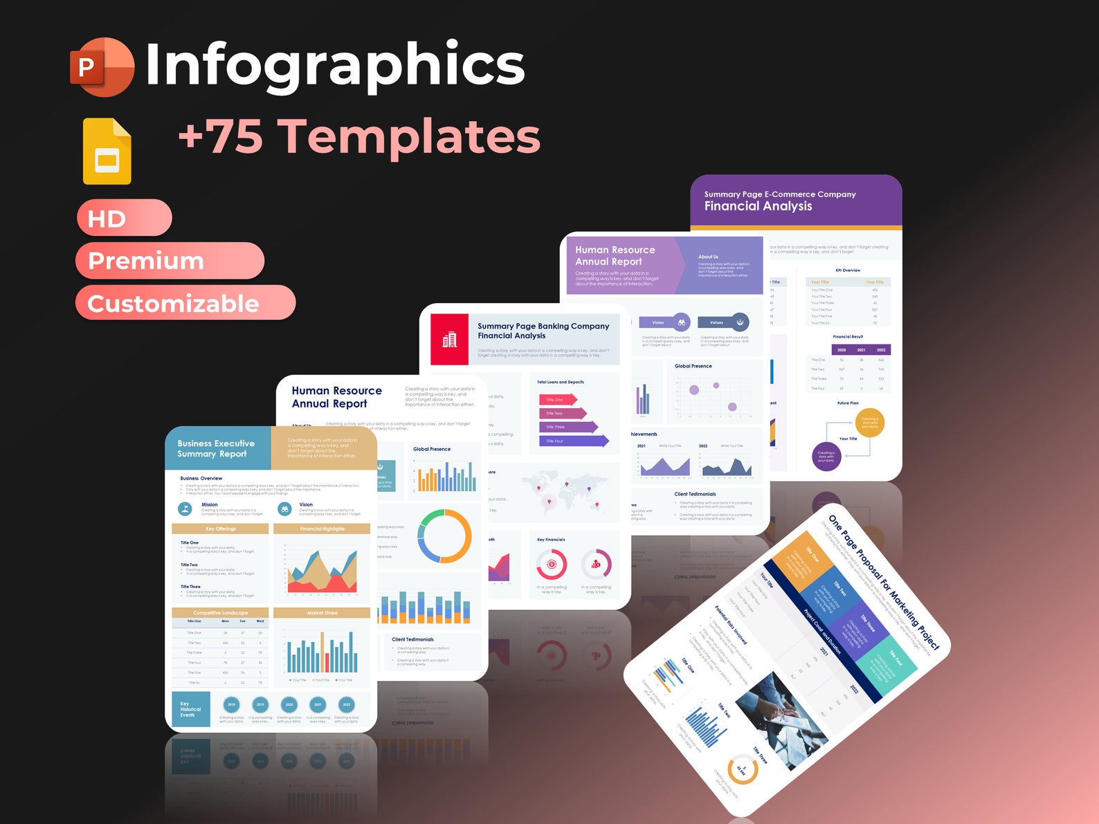 A +500 PPT Template Bundle | Pitch Decks | PPT Reports | Infographics ...