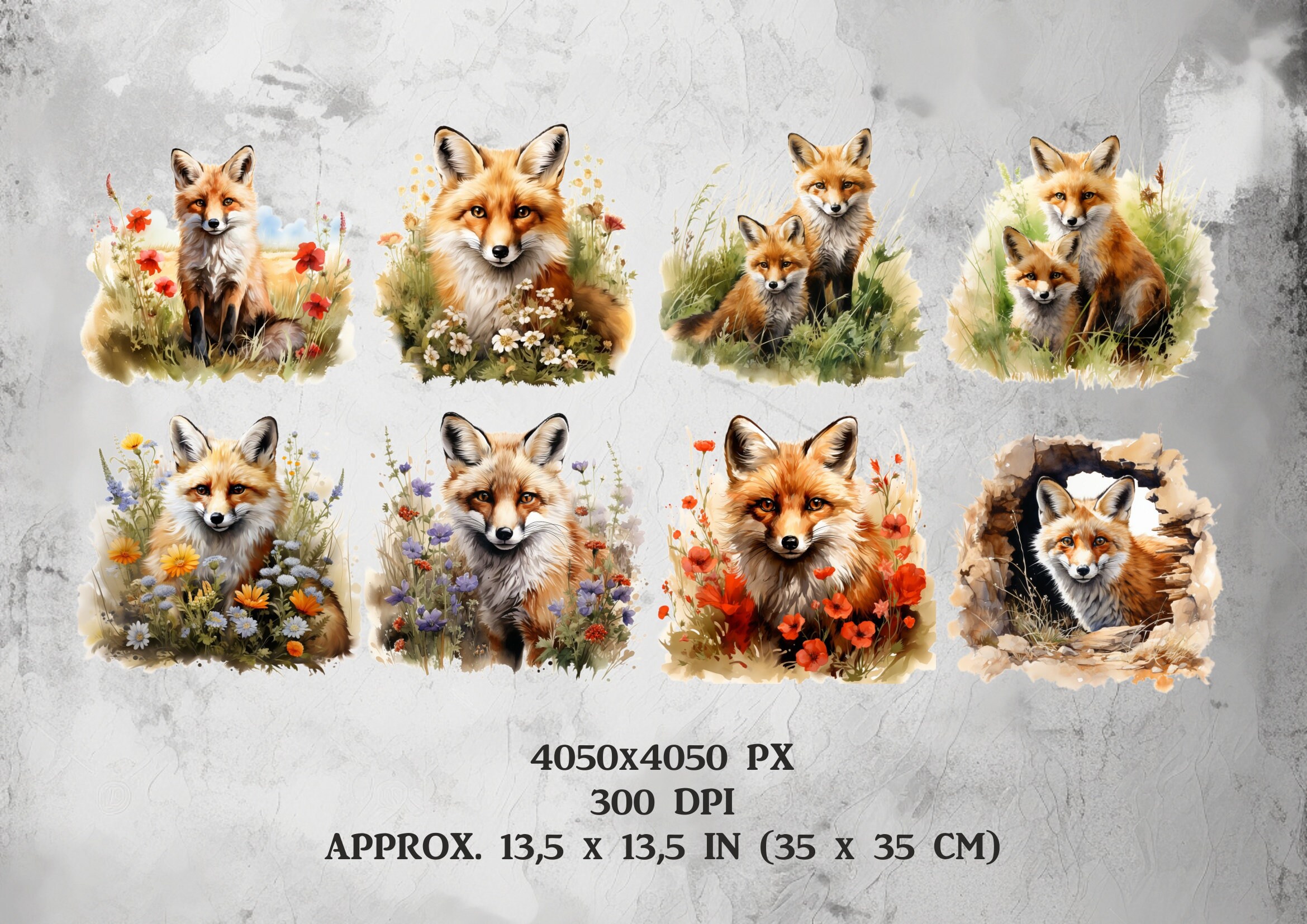 25 Foxes in Forest Clipart Watercolor Woodland Animals PNG - Etsy