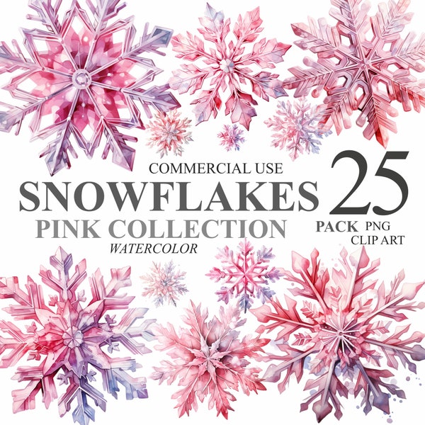 Pink Snowflakes - Etsy