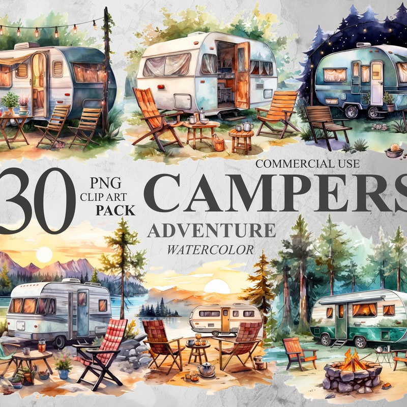 Camper Clipart - Etsy