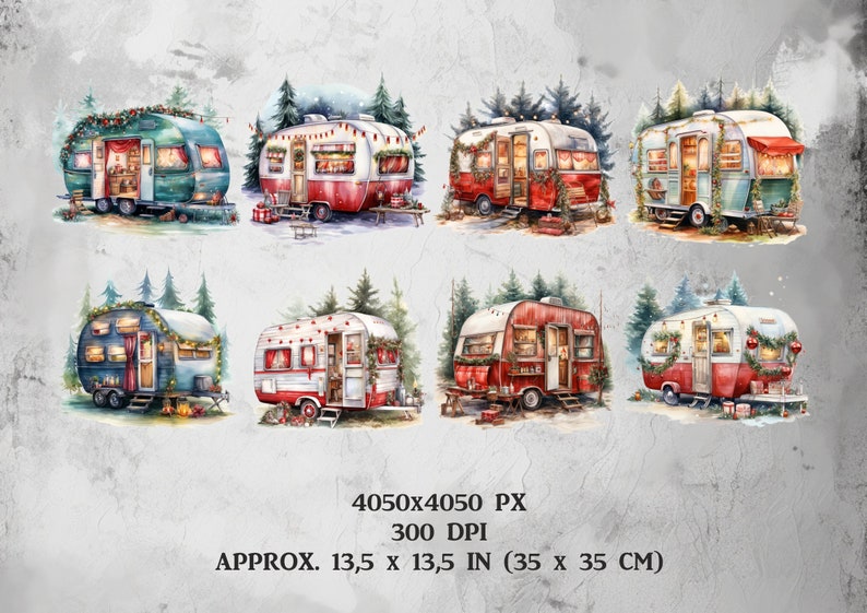135 Megapack Adventure Campers Clipart, Watercolor Spring Autumn ...