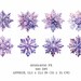 25 Purple Snowflakes Collection Winter Clipart, Christmas Watercolor ...