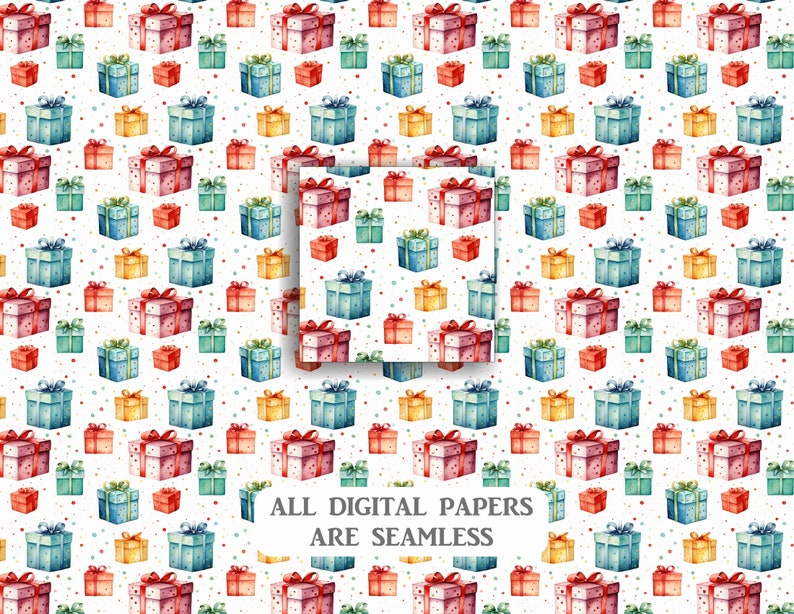 20 Happy Birthday Digital Paper Bundle Pack, Festive Seamless Pattern ...