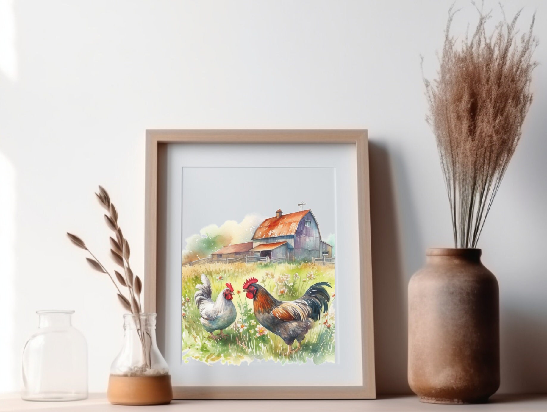 26 Farm Life Clipart, Cute Watercolor Farm Animals PNG Digital Clip Art ...