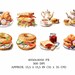 32 Tasty Breakfast Clipart, Watercolor Morning Food PNG Digital Clip ...