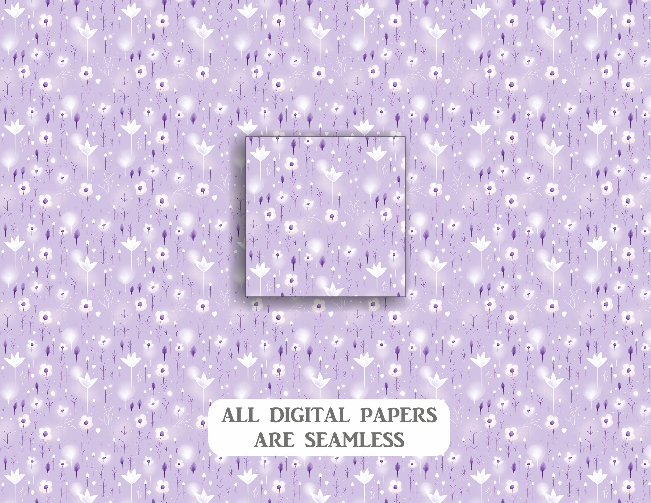 20 Purple Nursery Digital Paper Bundle Pack, Lavender Seamless Pattern ...