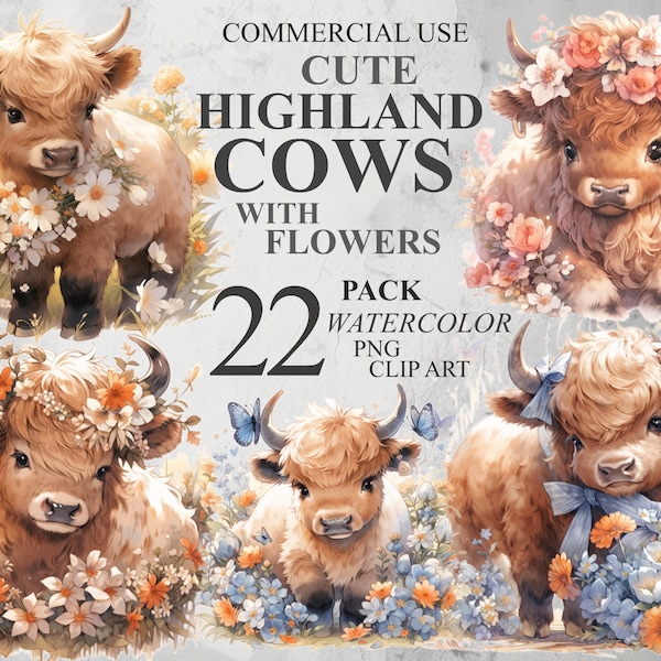 Watercolor Cow - Etsy