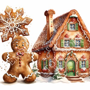105 Megapack Gingerbread Collection Clipart, Watercolor Christmas ...