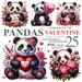 25 Watercolor Love Pandas Pack, February 14th Cute Animals Clip Art ...